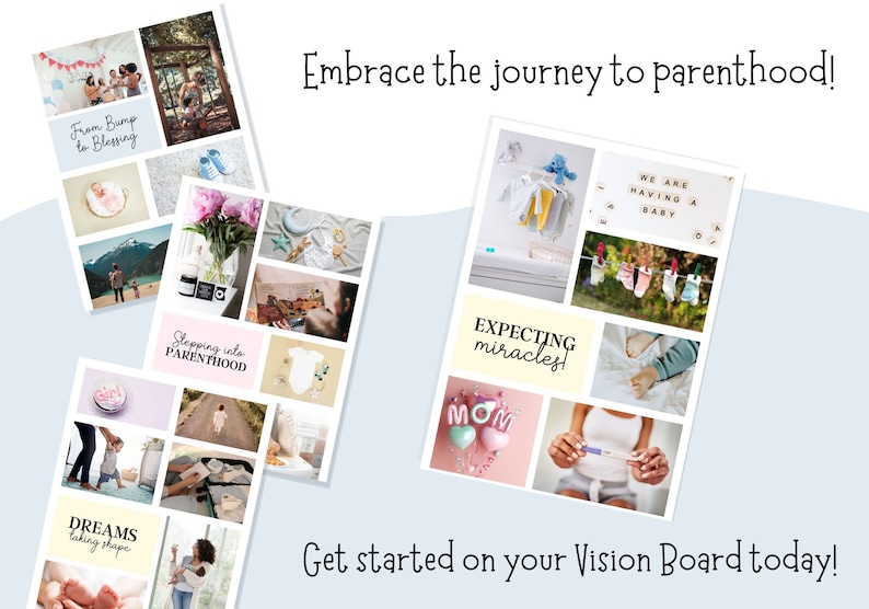 Pregnancy Vision Board Printables, Baby Vision Board Kit, Pregnancy ...
