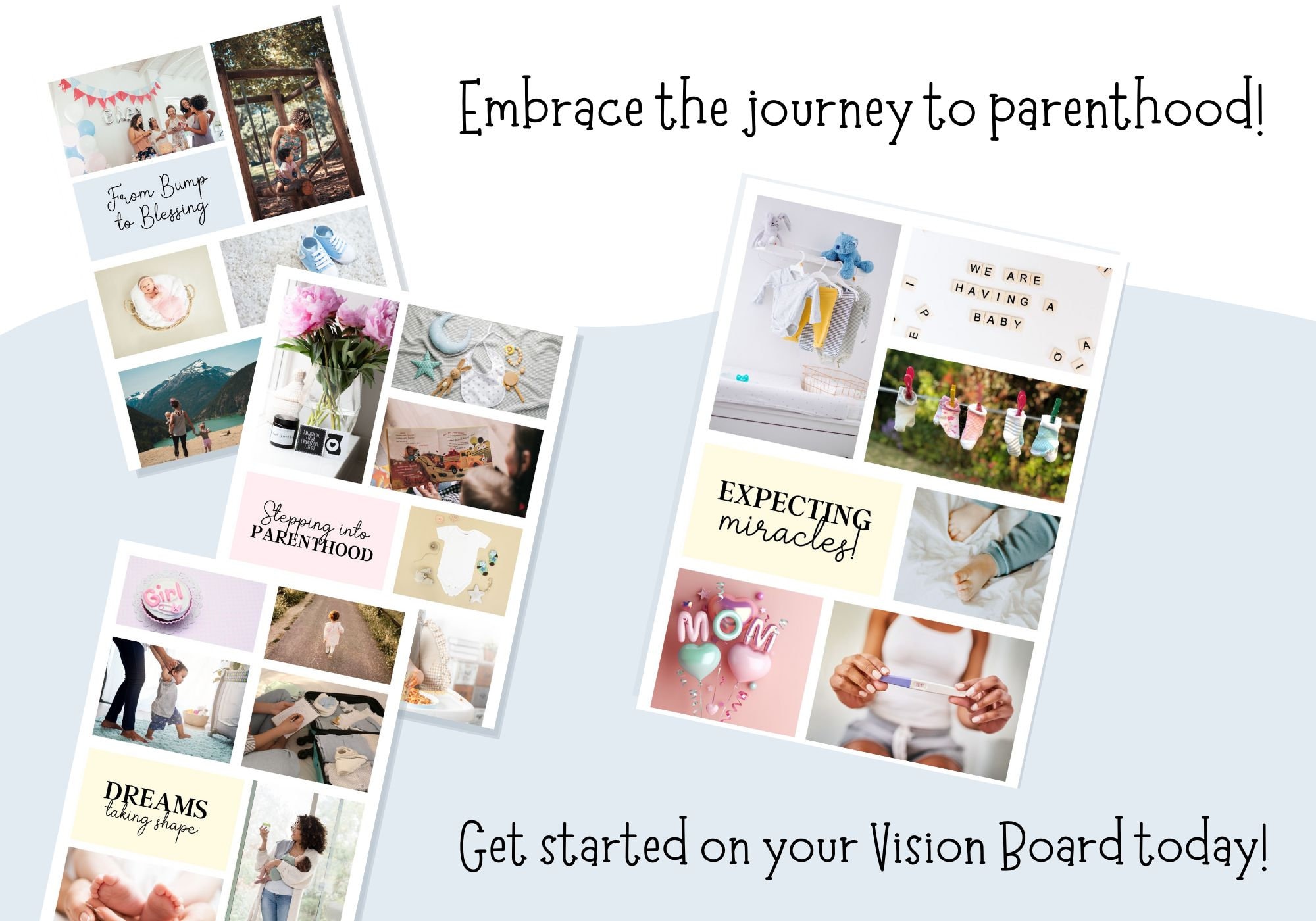 Pregnancy Vision Board Printables, Baby Vision Board Kit, Pregnancy ...