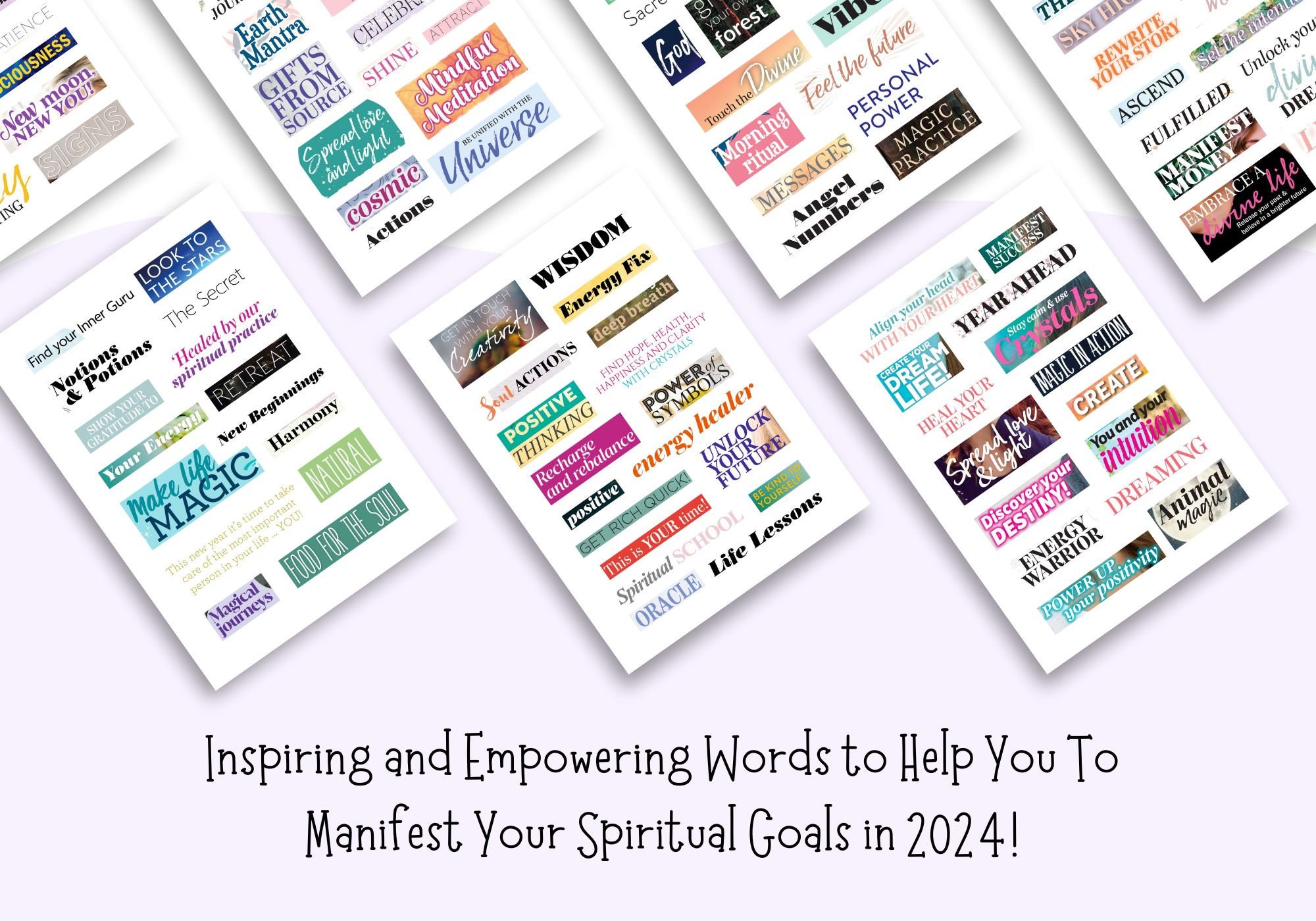 200+ Spiritual Magazine Words, Vision Board Kit Words, Vision Board ...