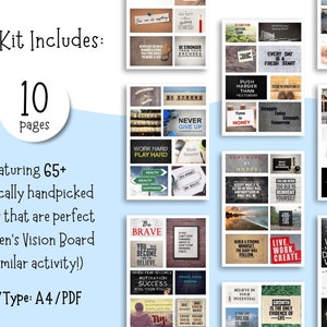 Vision Board Kit for Men, Boys Vision Board Printables, Vision Board ...