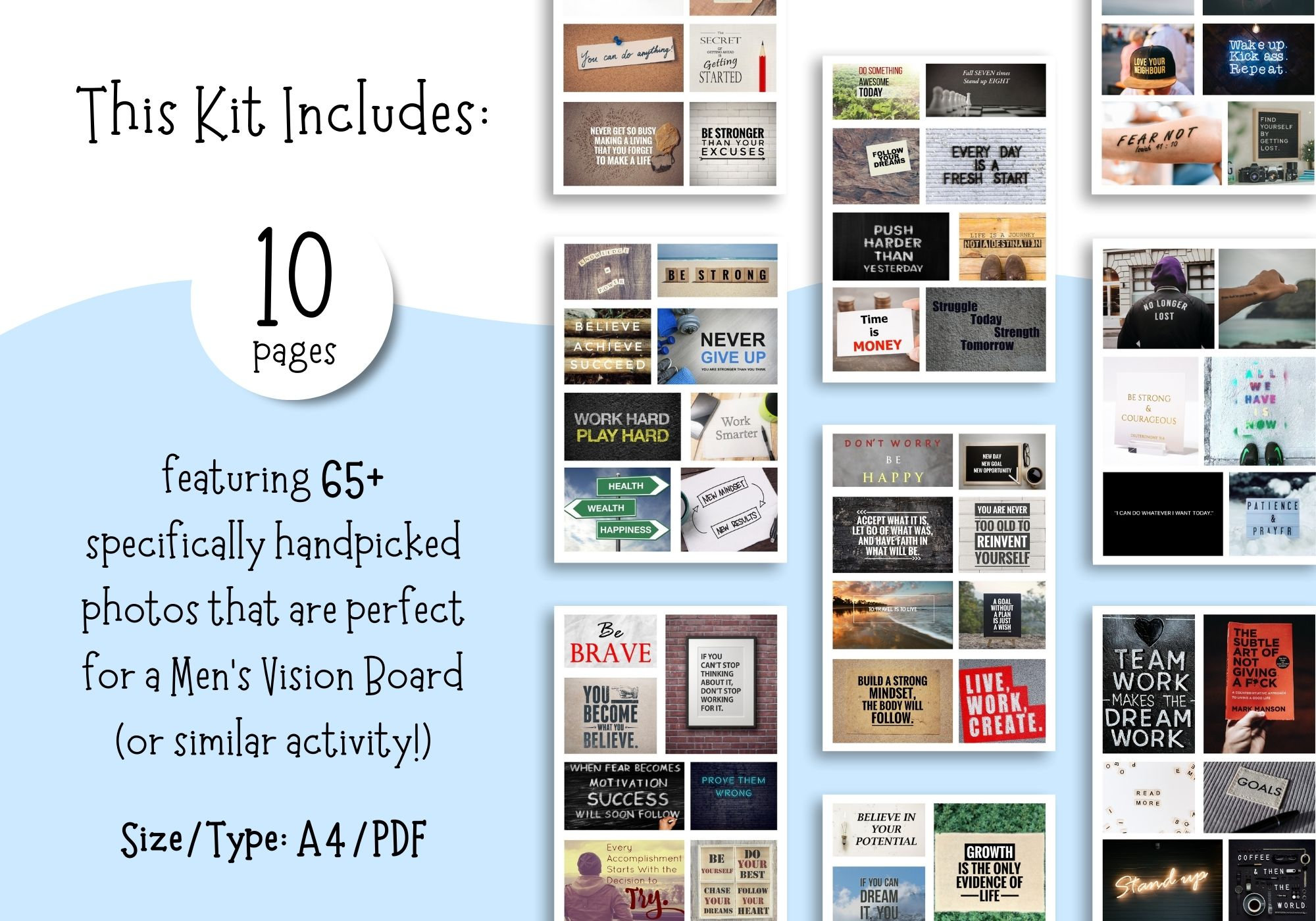 Vision Board Kit for Men, Boys Vision Board Printables, Vision Board ...