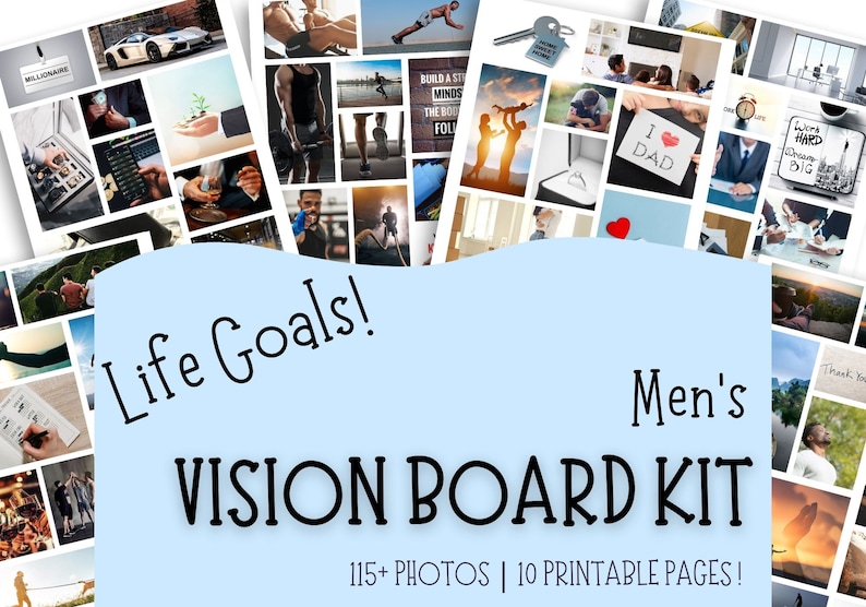 Vision Board Kit for Men, Boys Vision Board Printables, Vision Board ...