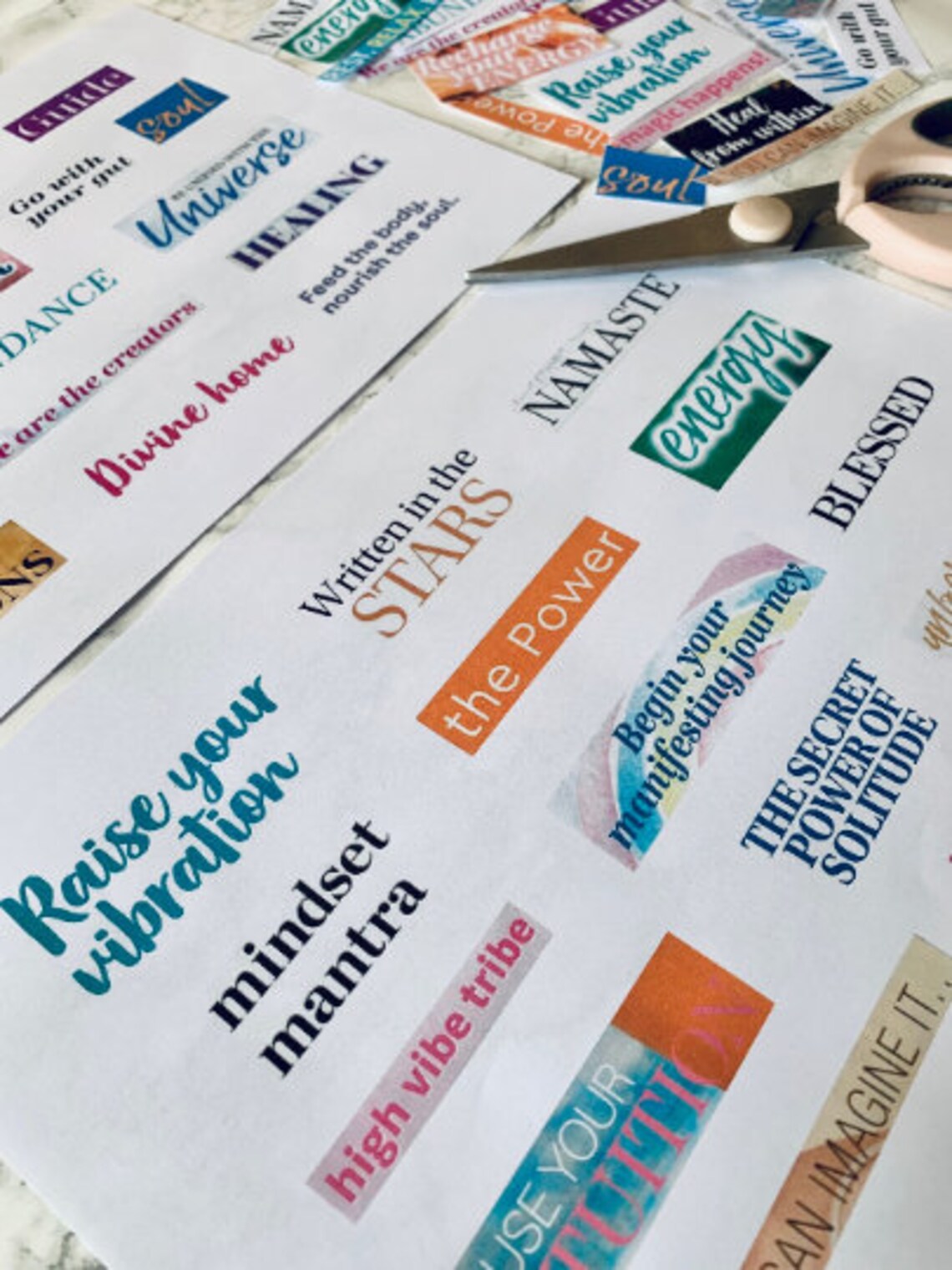 Spiritual Magazine Words, 30 Vision Board Kit Words, Spiritual Vision ...