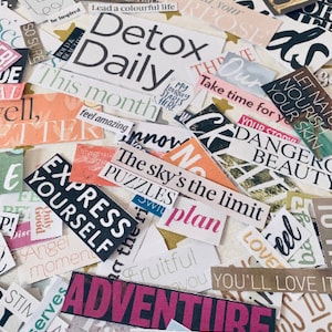 Real Magazine Words! Vision Board Words Printable, Vision Board Party ...