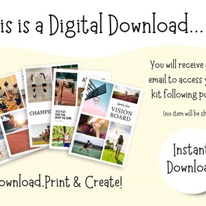 Sports Vision Board Kit, Vision Board Printables for Women, Vision ...