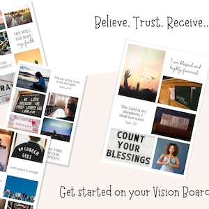 Vision Board Faith Printable, Christian Vision Board Kit, Vision Board ...
