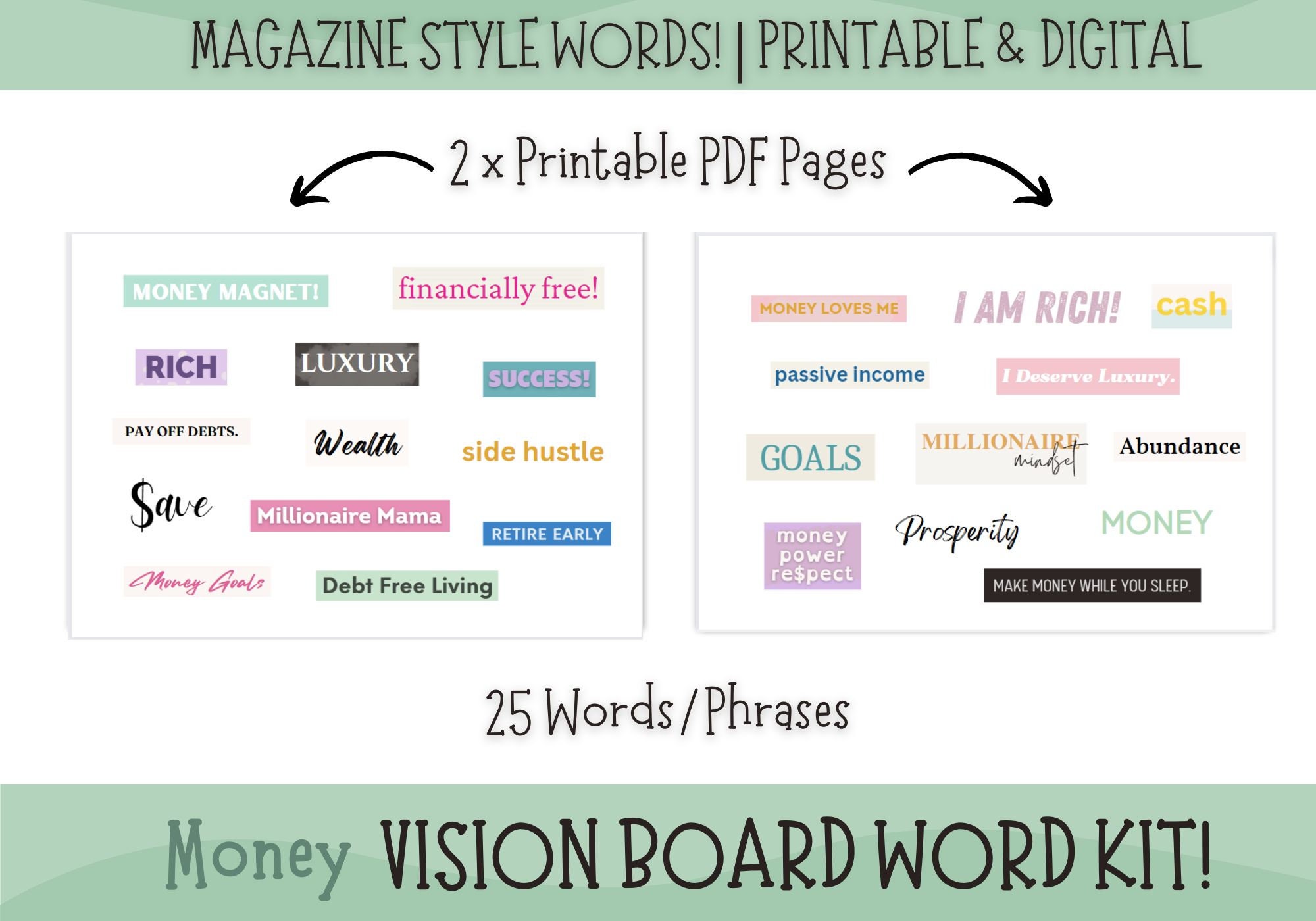 Money Vision Board Words, Vision Board Digital, Wealth Vision Board ...