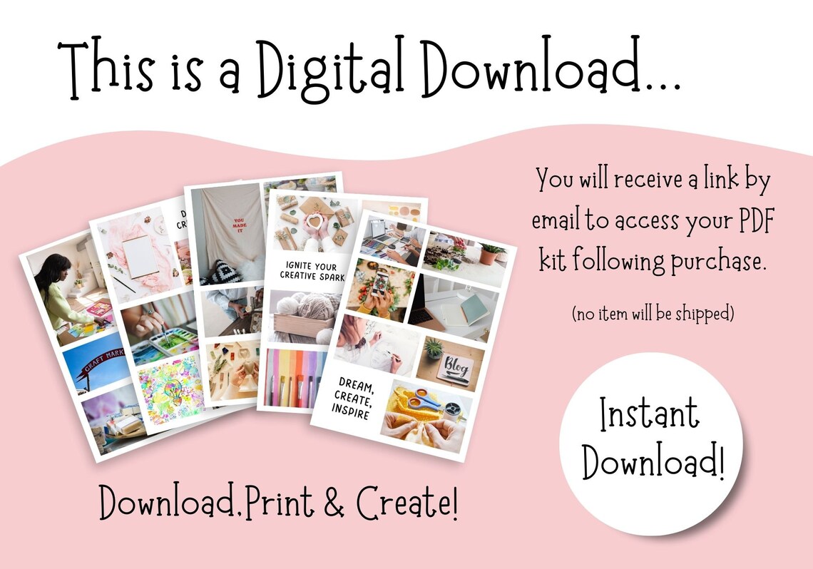 Craft Vision Board Printable, Vision Board Kit, Vision Board Party Kit ...