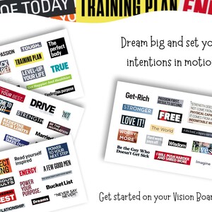 Mens Vision Board Printable, Magazine Words Cutouts, Boys Vision Board ...