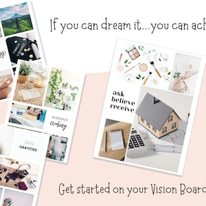 Vision Board Printables for Women, Vision Board Printable Kit, Vision ...