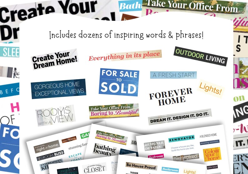 Dream Home Magazine Words! Vision Board Words Printable, Vision Board ...
