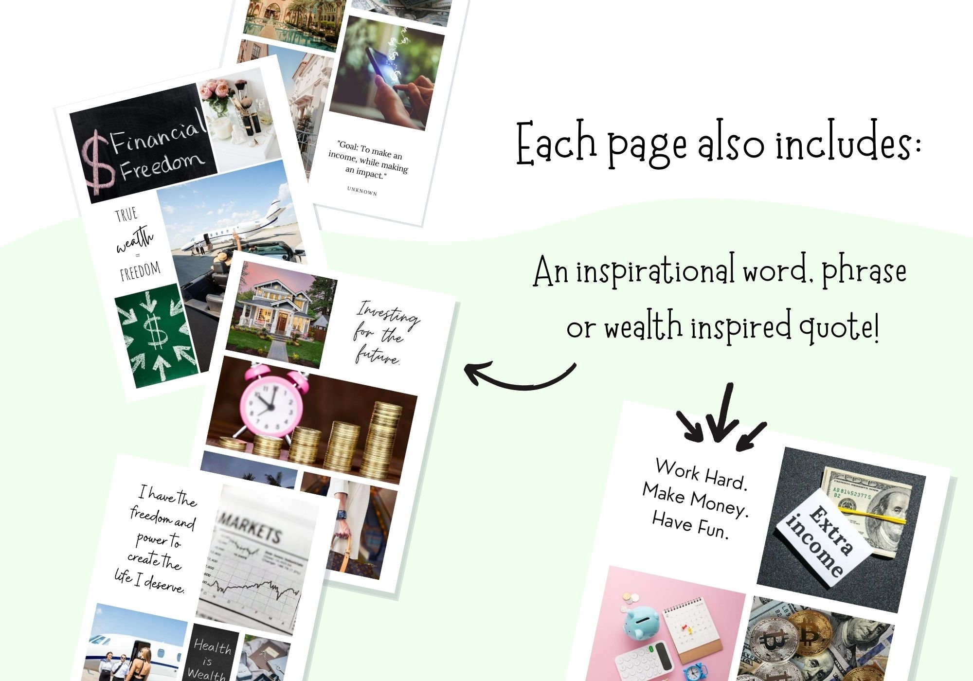 Vision Board Printable for Wealth, Money Vision Board Kit, Vision Board ...