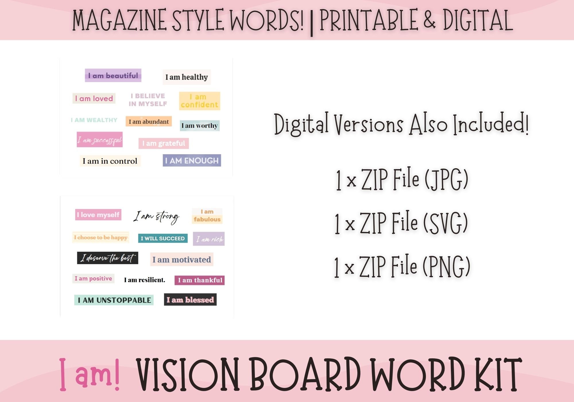 Affirmation Vision Board Words, Vision Board Digital, Affirmation ...