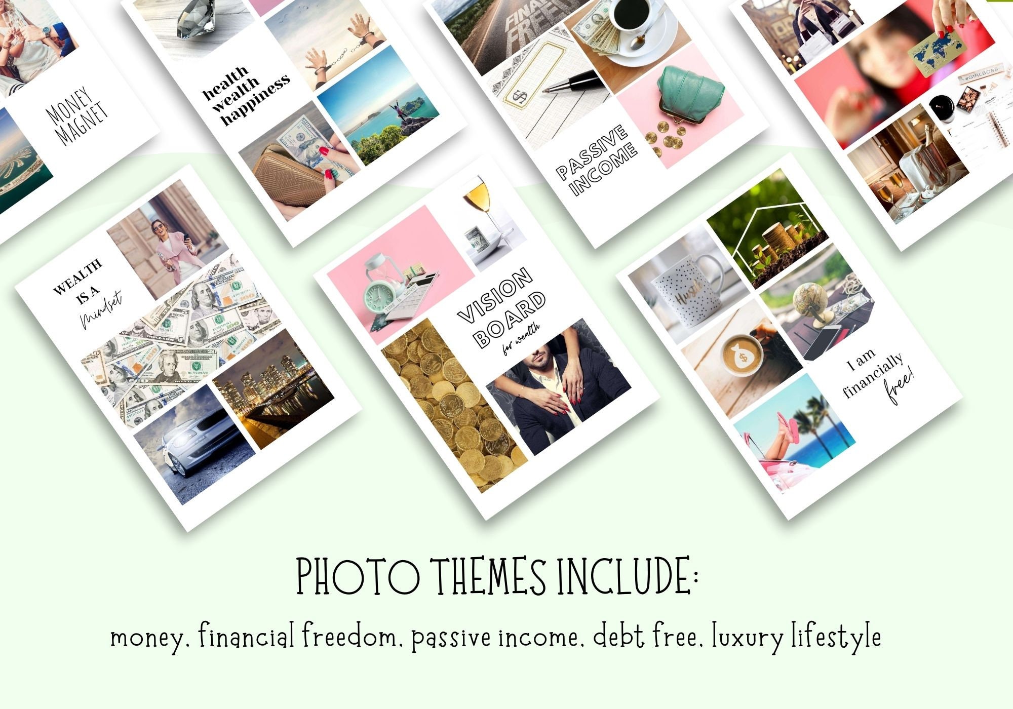 Money Vision Board Bundle, Vision Board Kit for Women, Vision Board for ...