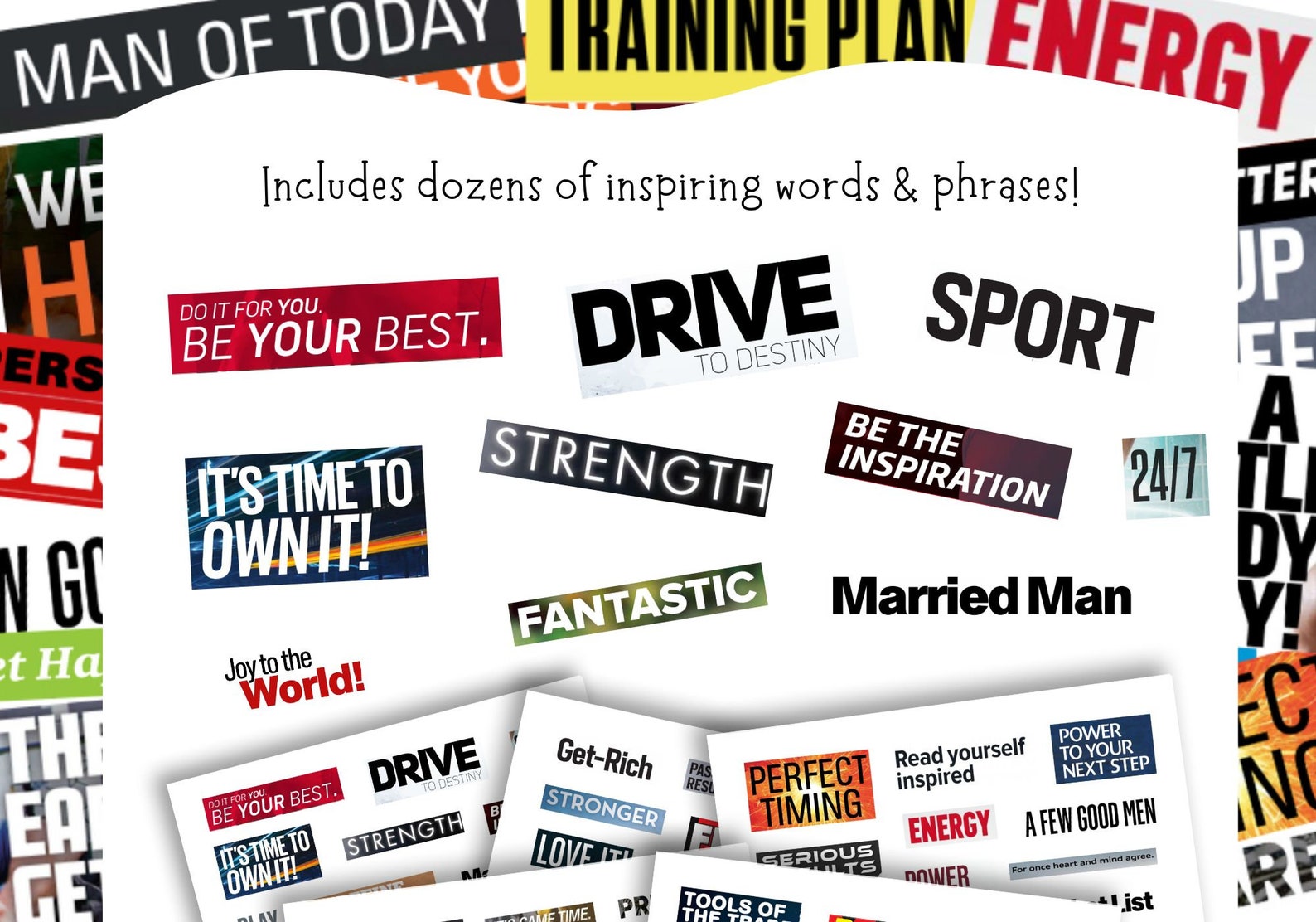 Mens Vision Board Printable, Magazine Words Cutouts, Boys Vision Board ...