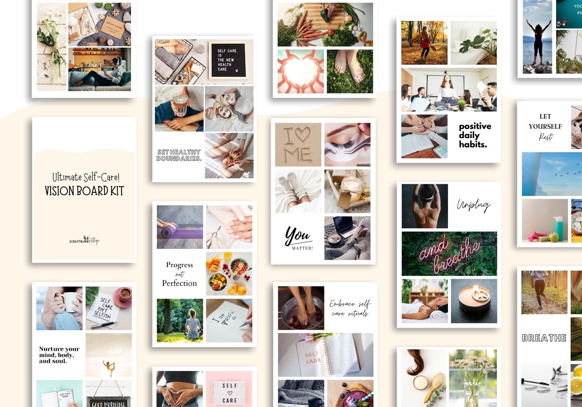 Self-care Vision Board Printable, Vision Board for Women, Vision Board ...