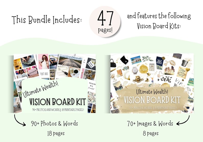 Money Vision Board Bundle, Vision Board Kit for Women, Vision Board for ...
