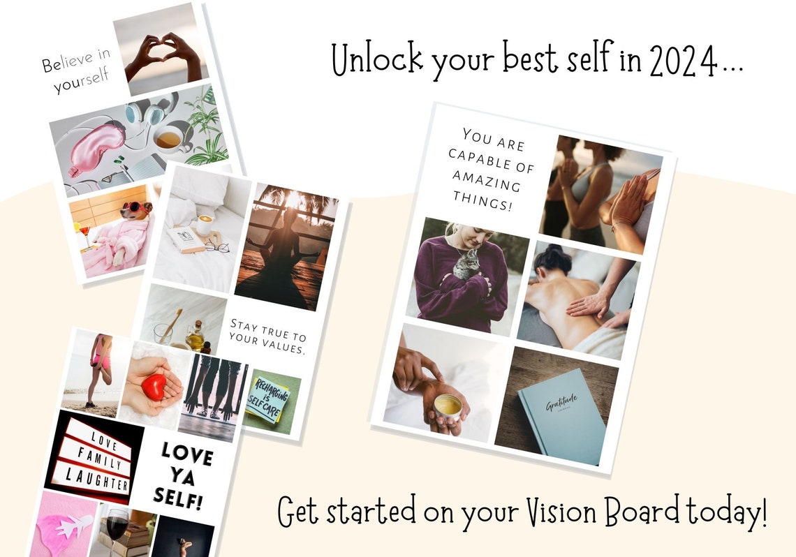 Self-care Vision Board Printable, Vision Board for Women, Vision Board ...