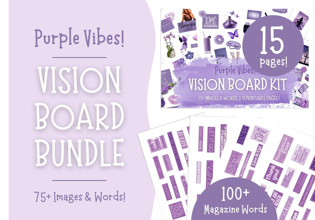 Purple Vision Board Bundle for Women Vision Board Printable - Etsy