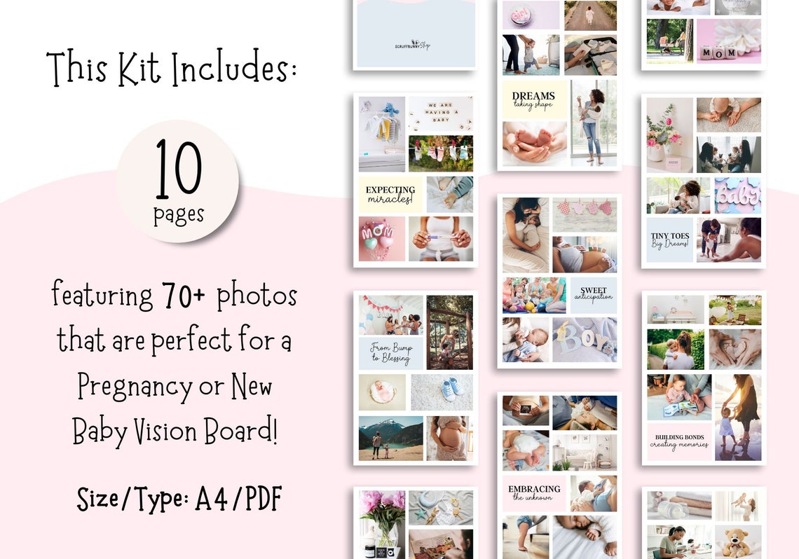 Pregnancy Vision Board Printables, Baby Vision Board Kit, Pregnancy ...
