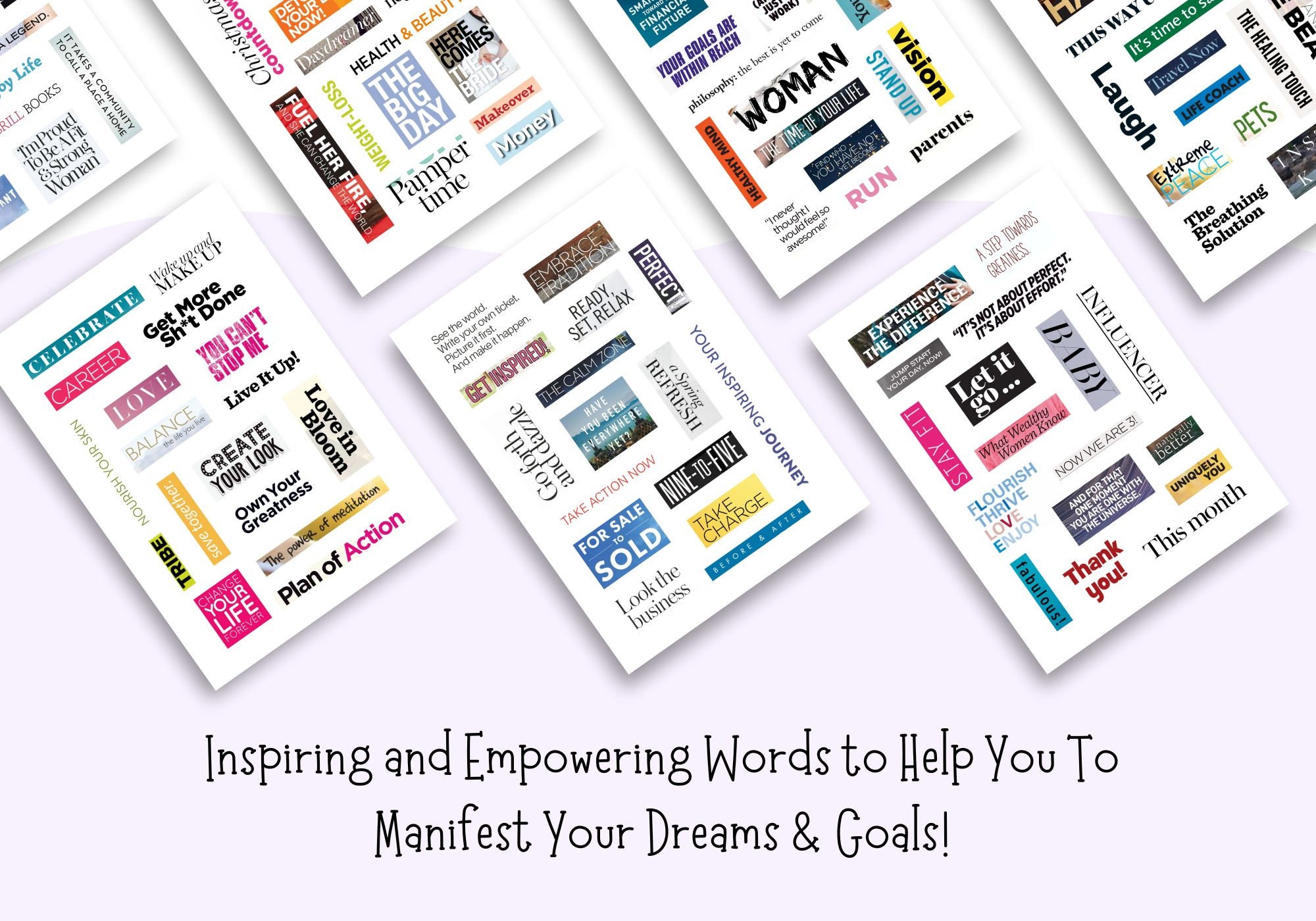Magazine Words Printable, 250+ Vision Board Words, Vision Board 2026 ...