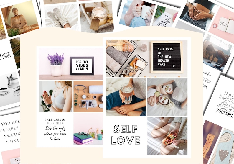 Self Care Vision Board Printable Vision Board for Women - Etsy
