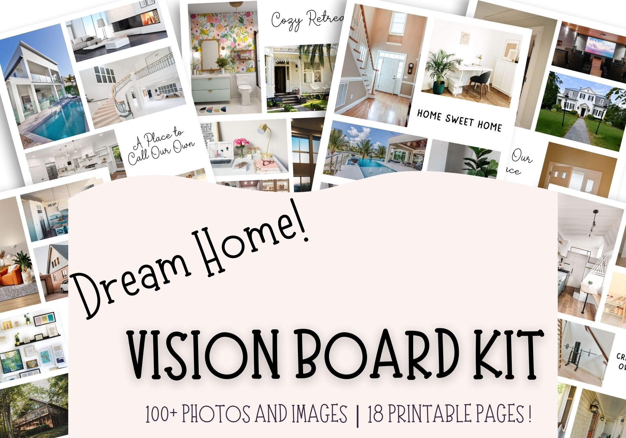 Dream Home Vision Board, Couples Vision Board, Vision Board Printable ...