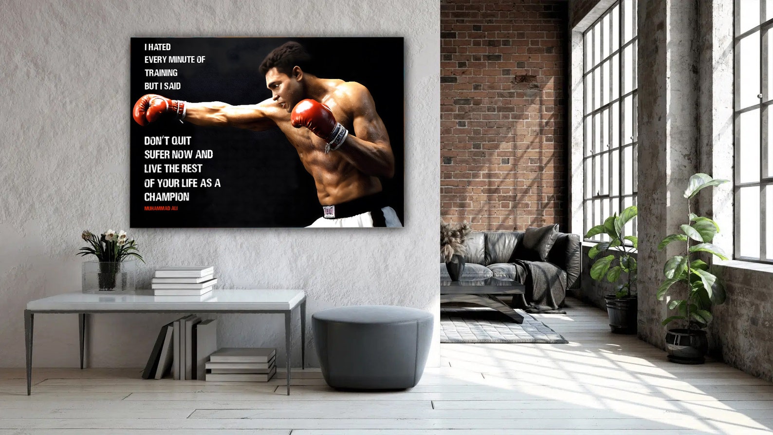 Muhammad Ali Boxing Poster - Inspirational Quote Wall Art for Sports ...