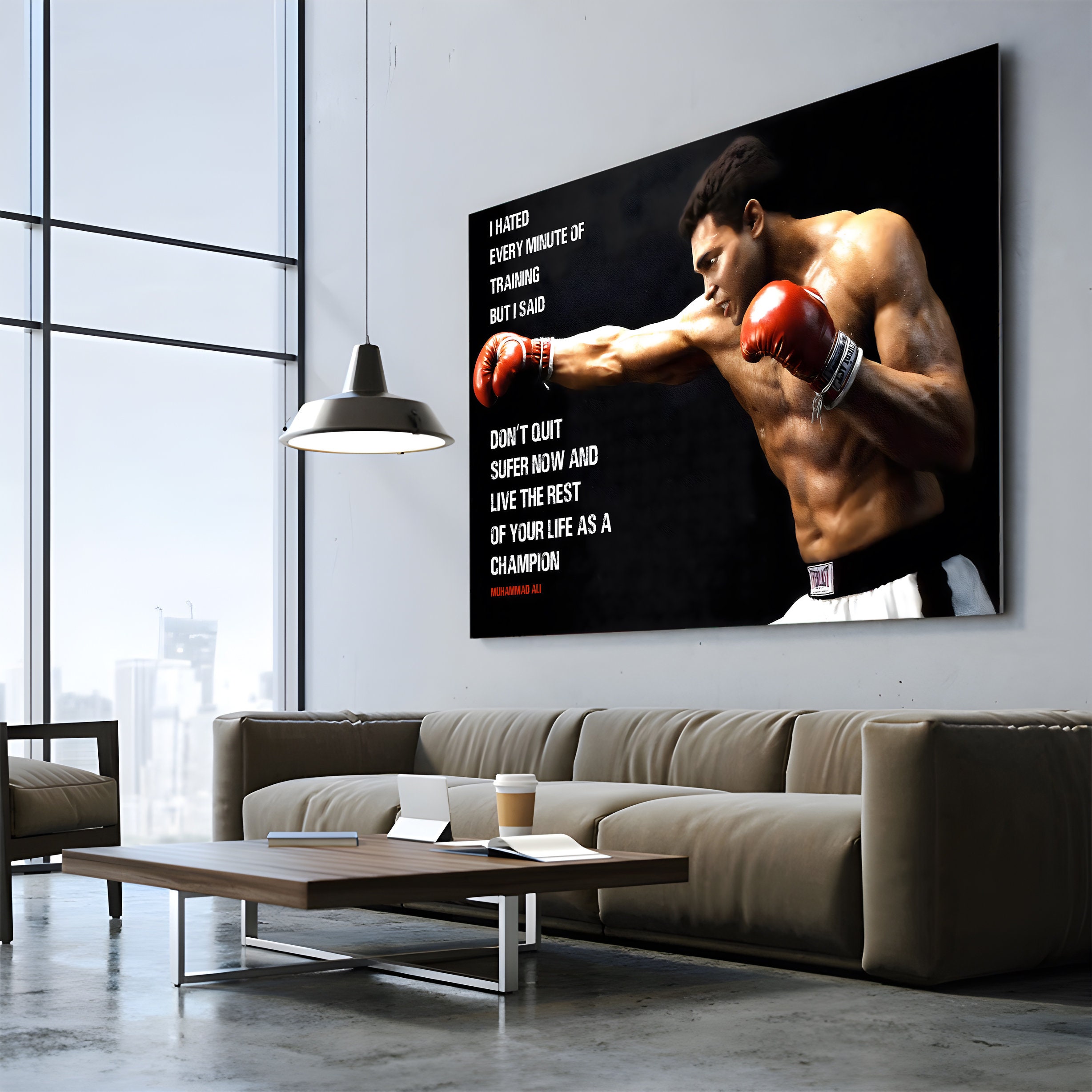 Muhammad Ali Boxing Poster - Inspirational Quote Wall Art for Sports ...