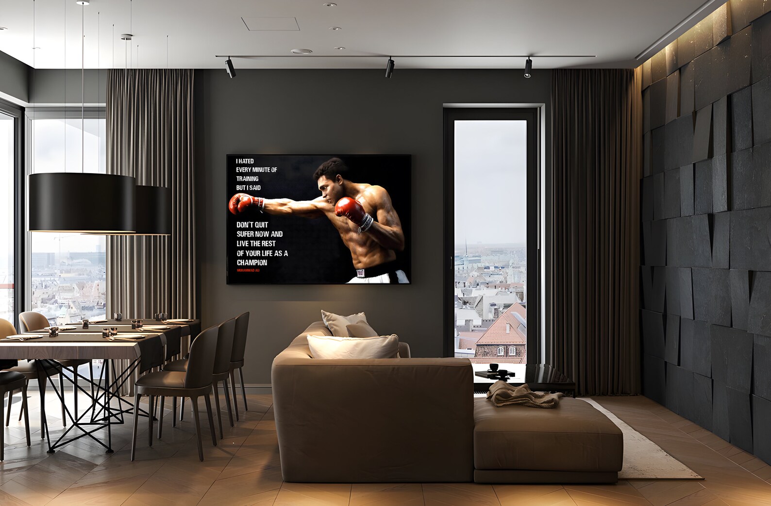 Muhammad Ali Boxing Poster - Inspirational Quote Wall Art for Sports ...