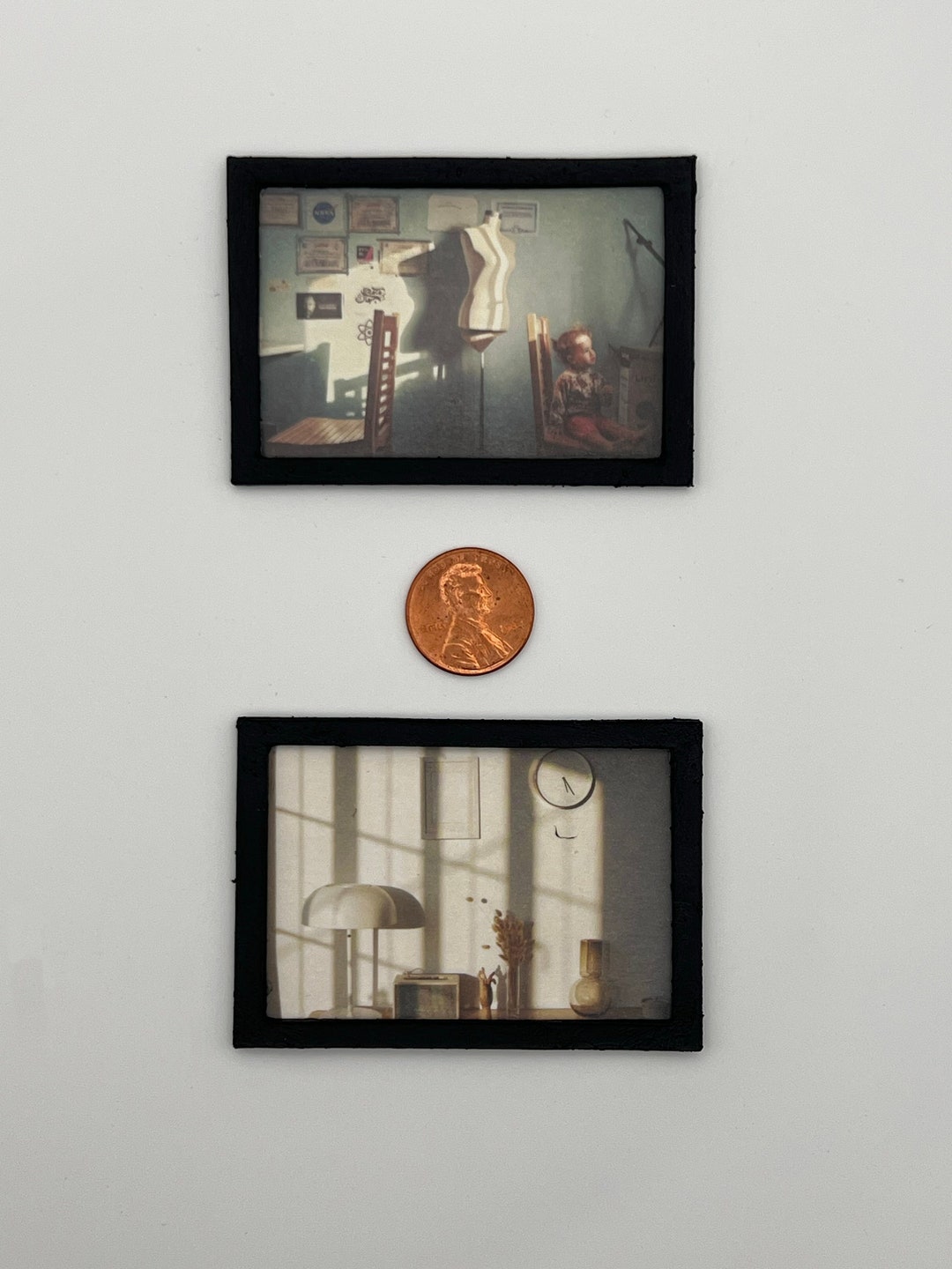 Set of 2 Framed Photographs for Dollhouse or Miniature Scene - Etsy