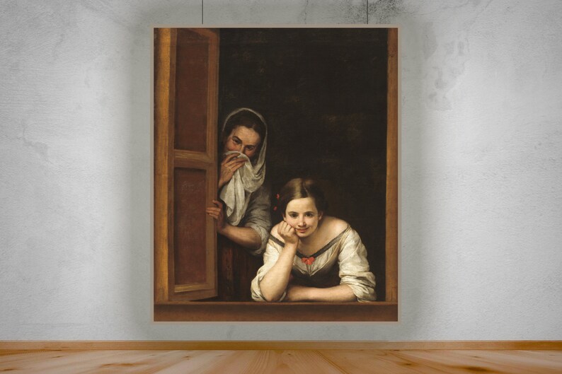 Two Women at a Window by Bartolomeo Estaban Murillo,classical Vintage ...