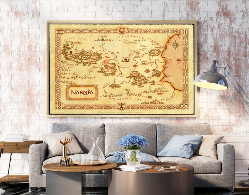 Narnia Map, Map of Narnia, Narnia Wall Art,the Chronicles of Narnia ...