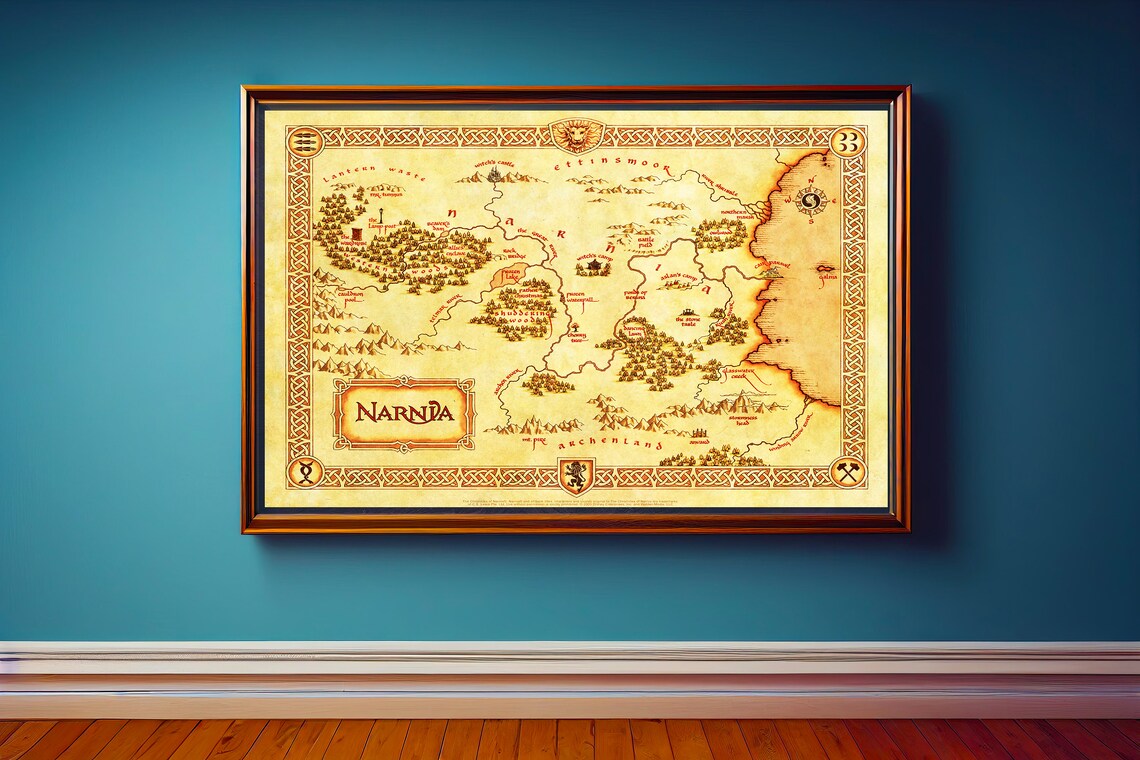 Narnia Map, Map of Narnia, Narnia Wall Art,the Chronicles of Narnia ...
