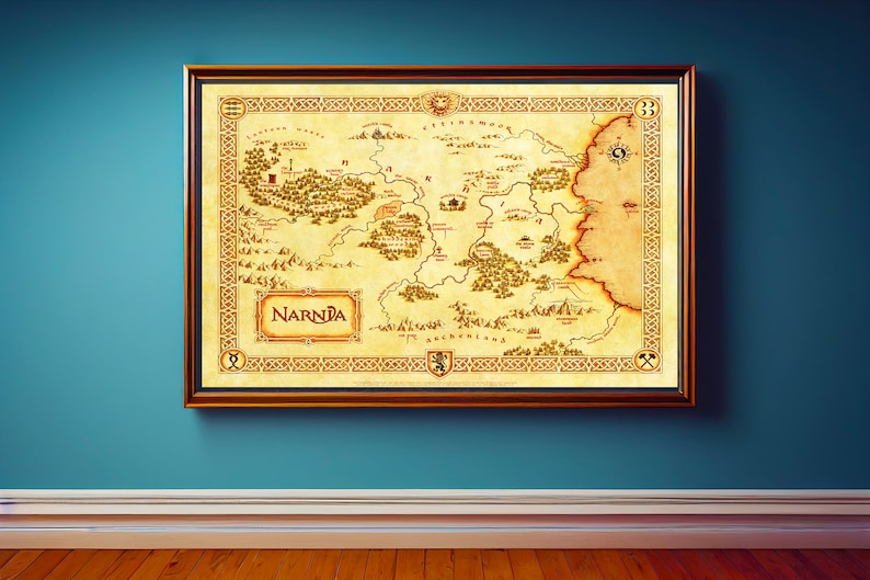 Narnia Map, Map of Narnia, Narnia Wall Art,the Chronicles of Narnia ...
