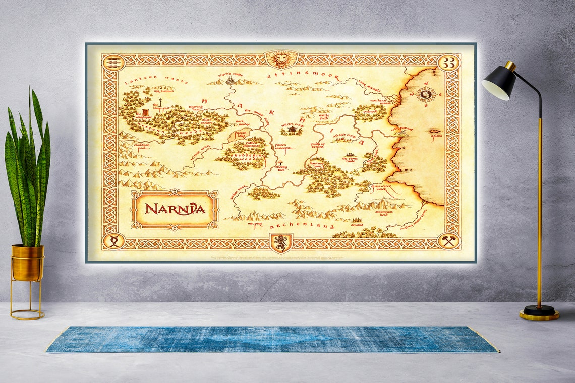 Narnia Map, Map of Narnia, Narnia Wall Art,the Chronicles of Narnia ...