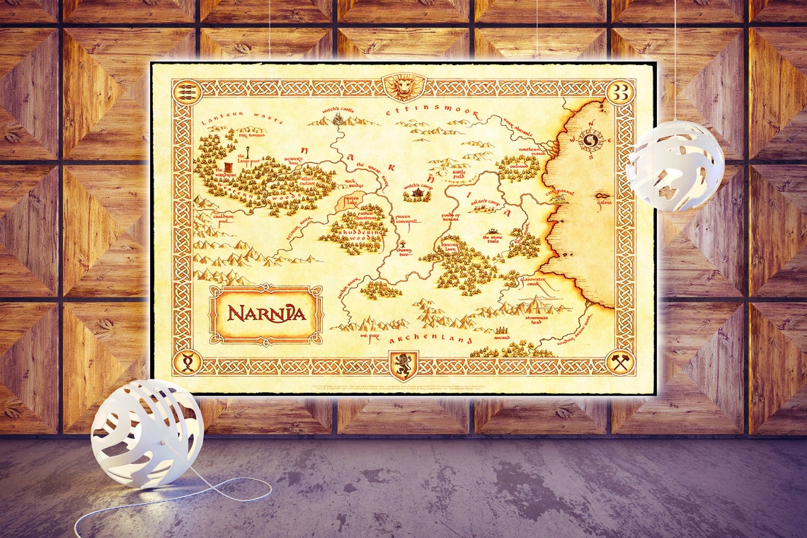 Narnia Map, Map of Narnia, Narnia Wall Art,the Chronicles of Narnia ...
