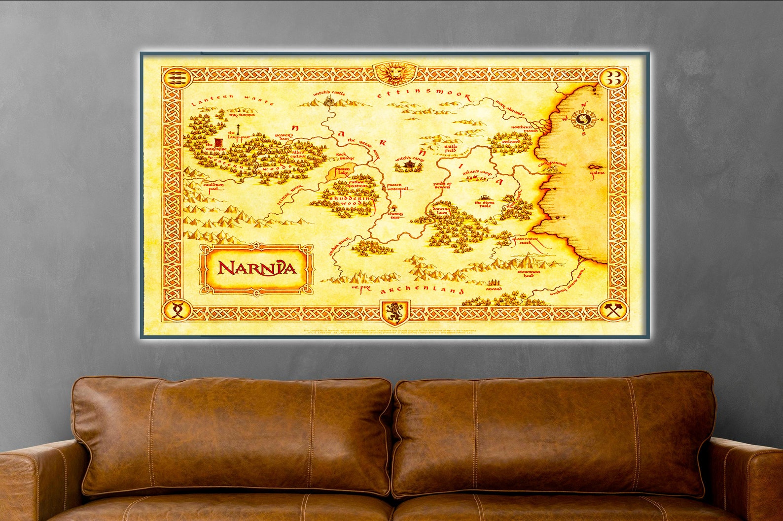 Narnia Map, Map of Narnia, Narnia Wall Art,the Chronicles of Narnia ...