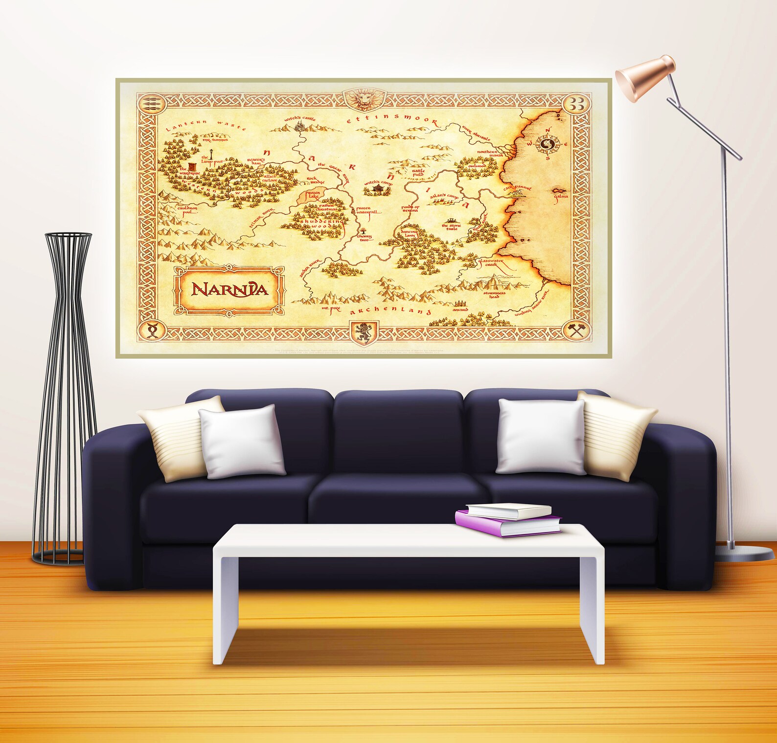 Narnia Map, Map of Narnia, Narnia Wall Art,the Chronicles of Narnia ...