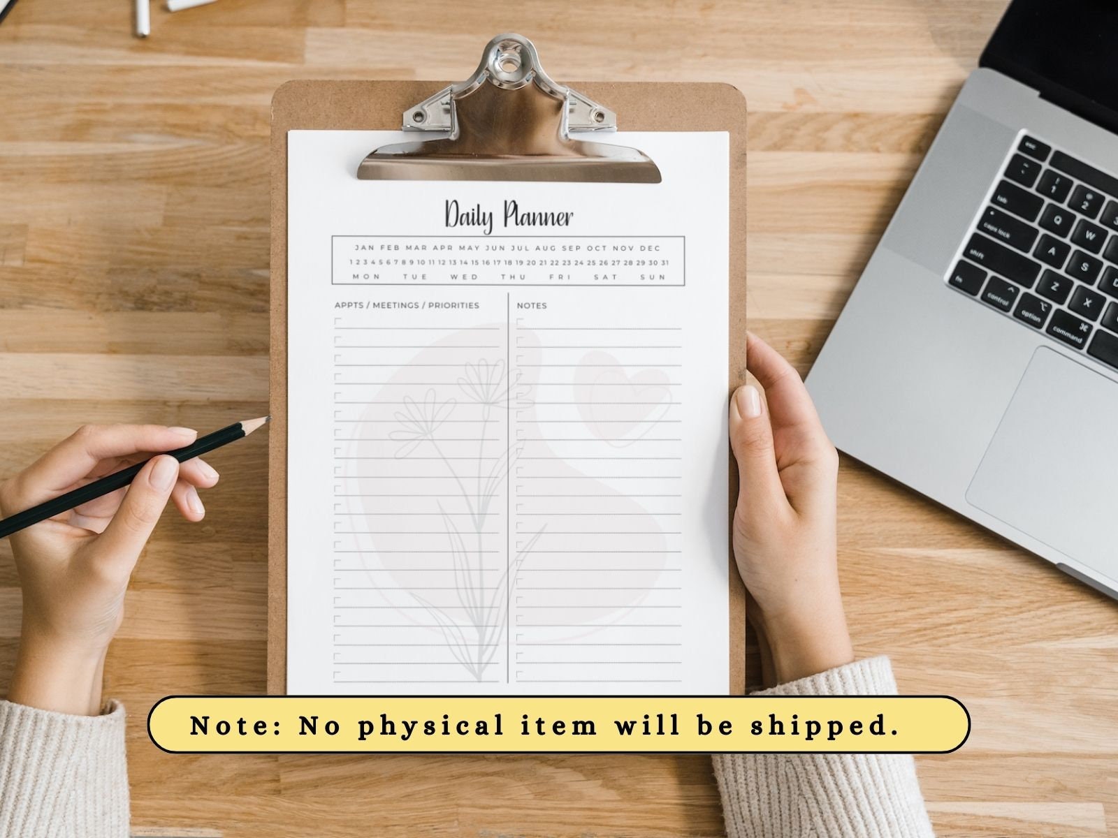 Boho Daily Planner Checklist Printable, Goodnotes Compatible Instant ...