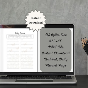 Printable Boho Butterfly Daily Schedule Goodnotes Compatible Checklist ...