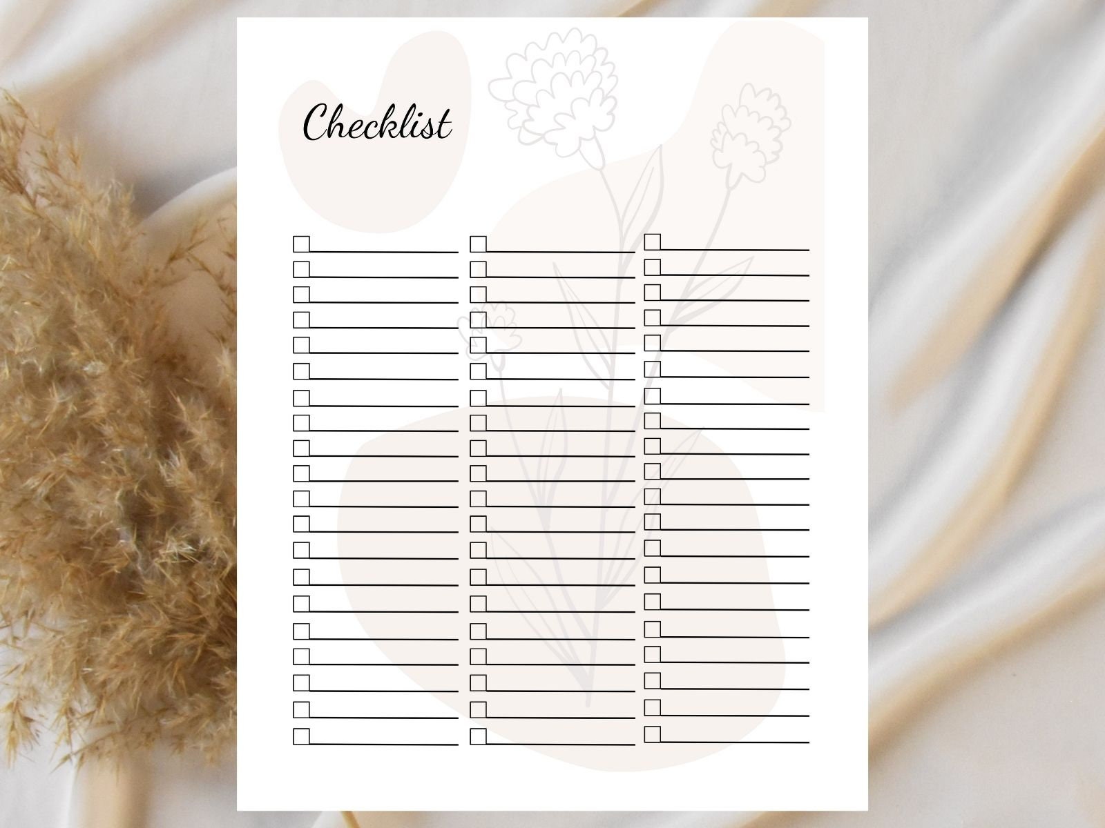 Boho Daily Planner Checklist Printable, Goodnotes Compatible Instant ...