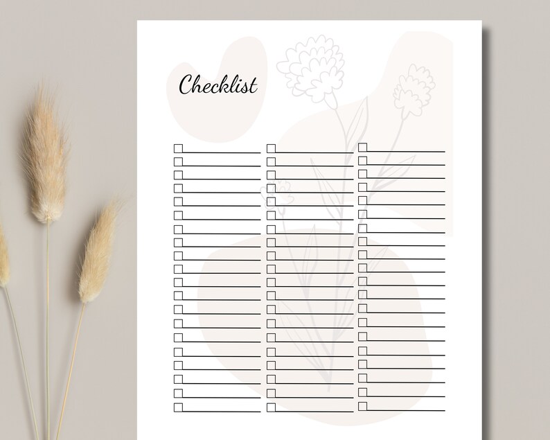 Boho Daily Planner Checklist Printable Goodnotes Compatible - Etsy