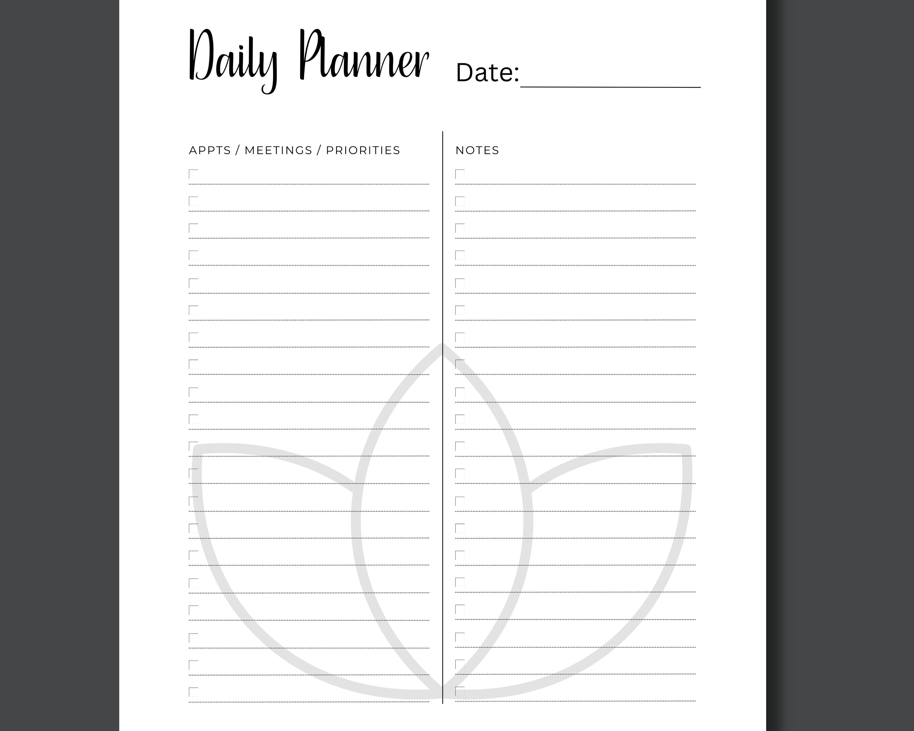 Printable Schedule Goodnotes Checklist Daily Planner Page Printable to ...