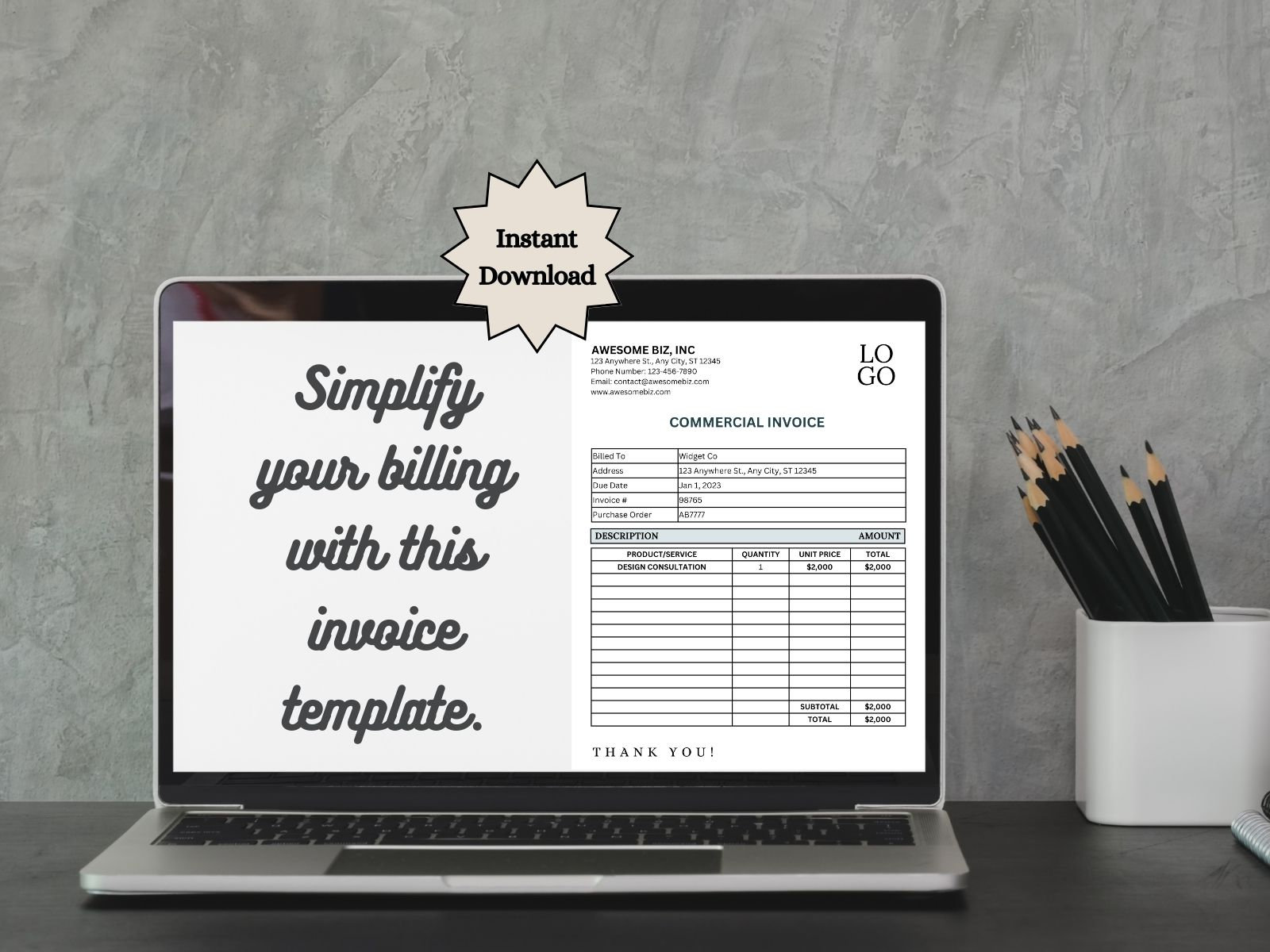 Customizable Invoice Template Canva Simple Editable Invoice Small ...
