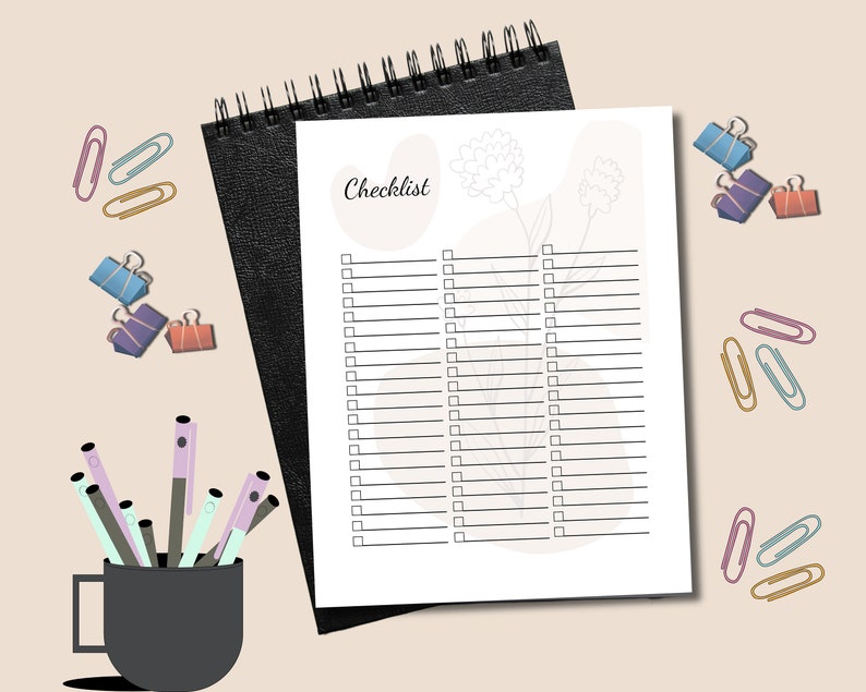 Boho Daily Planner Checklist Printable Goodnotes Compatible - Etsy