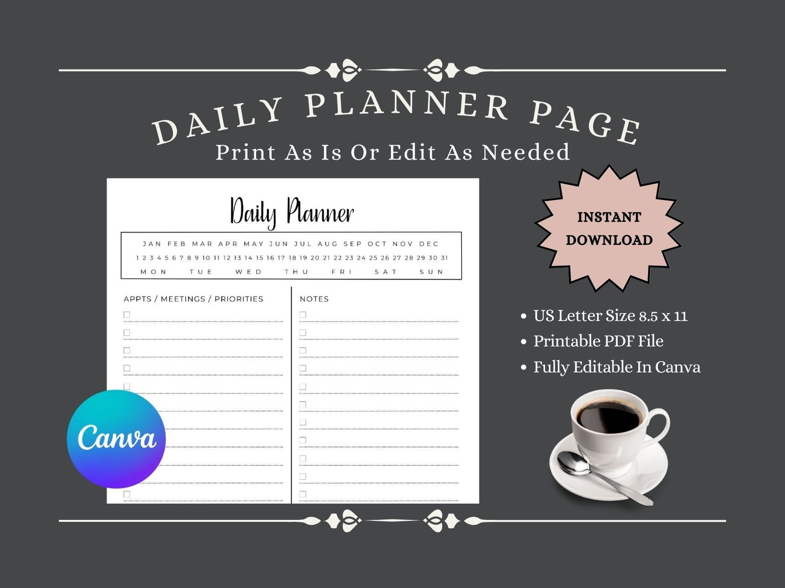 Canva Template to Do List Printable, Goodnotes Compatible Simple ...