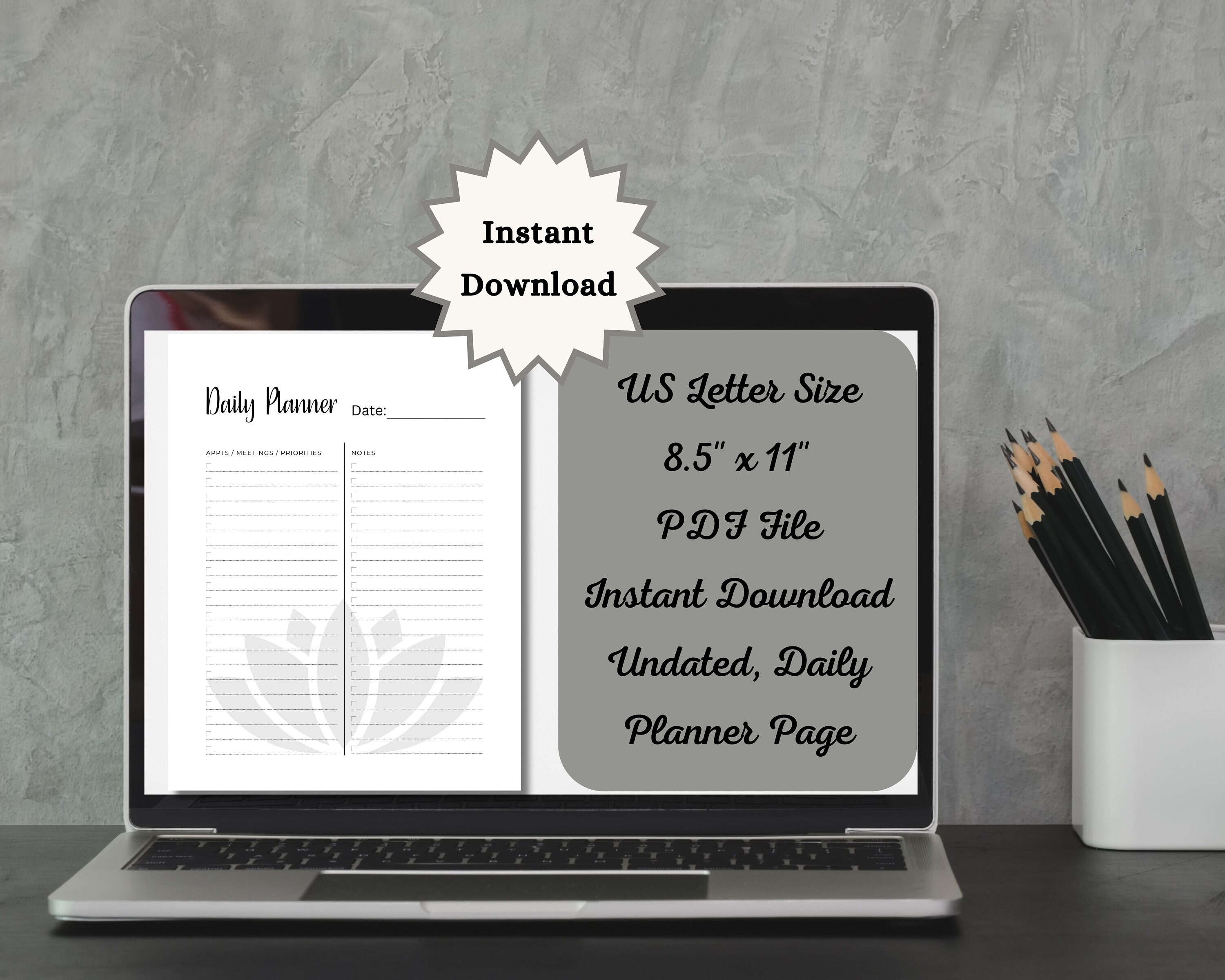 Printable Schedule Goodnotes PDF Checklist Printable Daily Planner Page ...