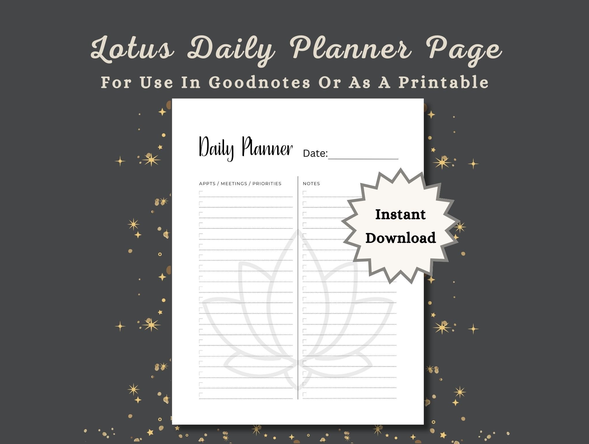 Printable Schedule Goodnotes PDF Checklist Printable Daily Planner Page ...