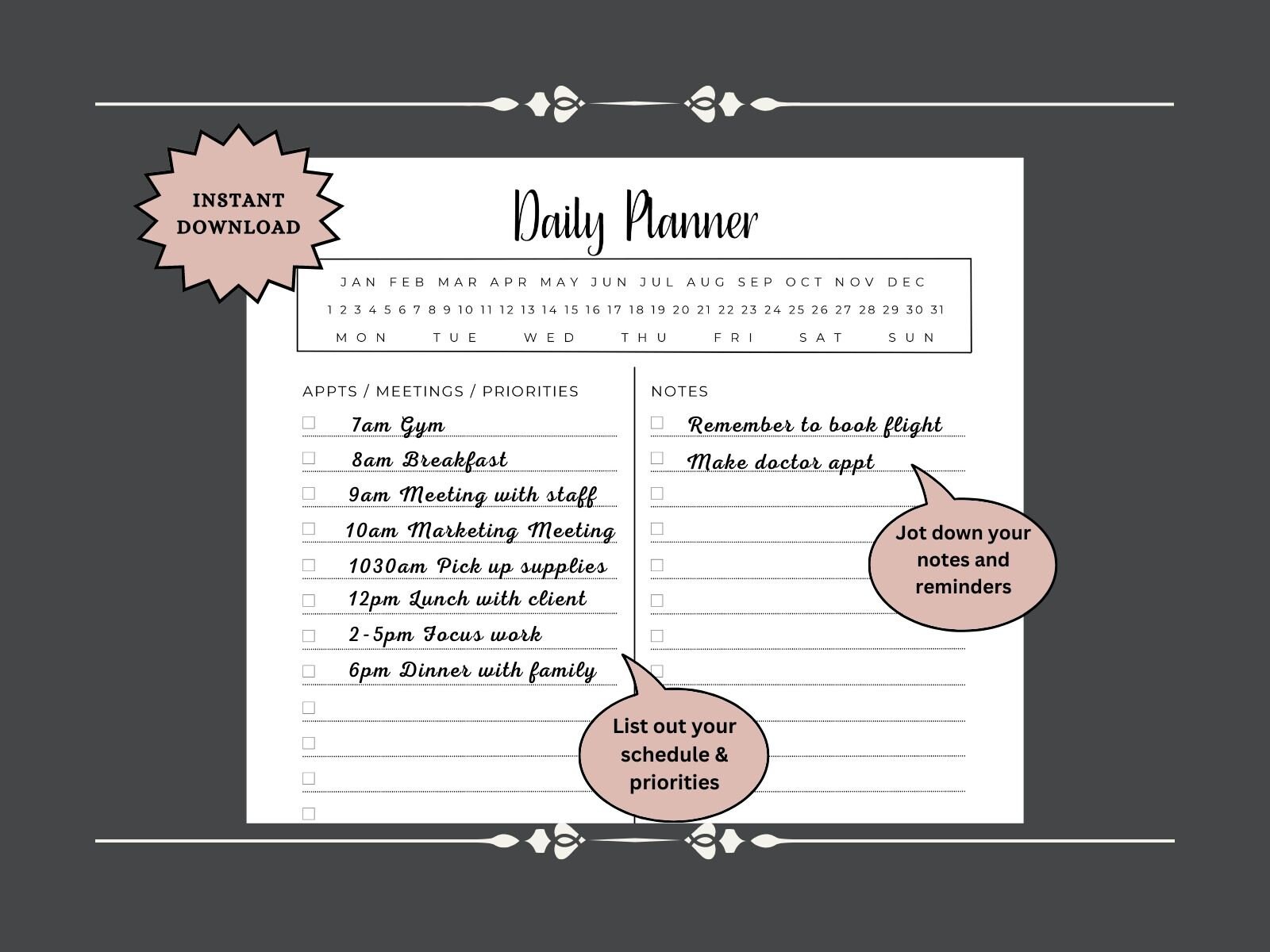 Canva Template to Do List Printable, Goodnotes Compatible Simple ...